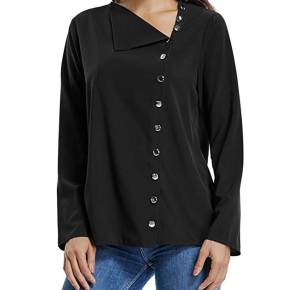 Boutique | Tops | New Afternoon Button Roll Sleeve Chiffon Blouse ...